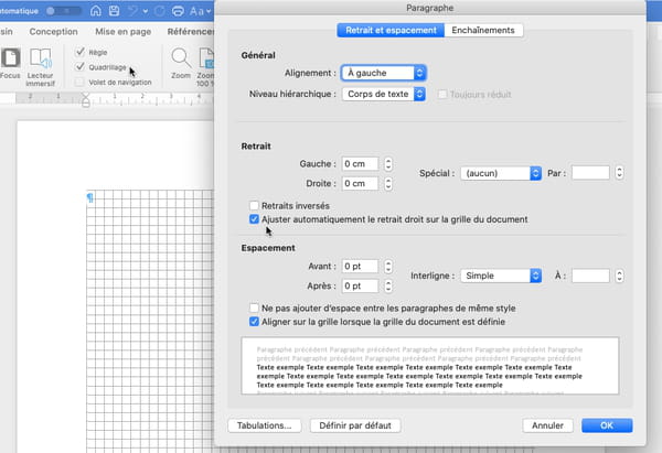 Paragraphe Word : retrait, espacement, interligne…
