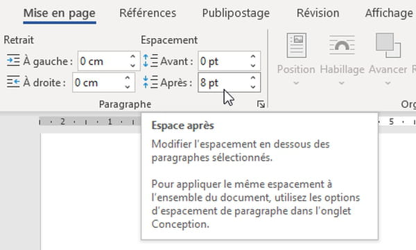 Paragraphe Word : retrait, espacement, interligne…