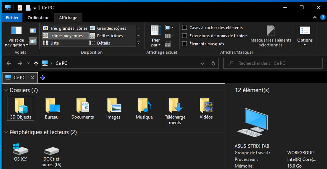 Onglets Windows : ajouter des onglets dans l'Explorateur