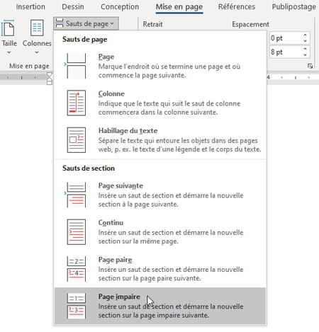 Numéroter des pages avec Word