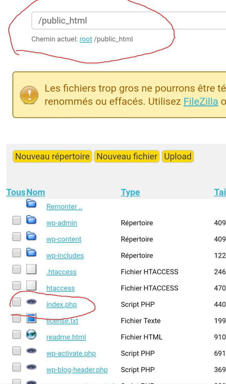 Problème de code sur mon sous répertoire WordPress [Résolu]