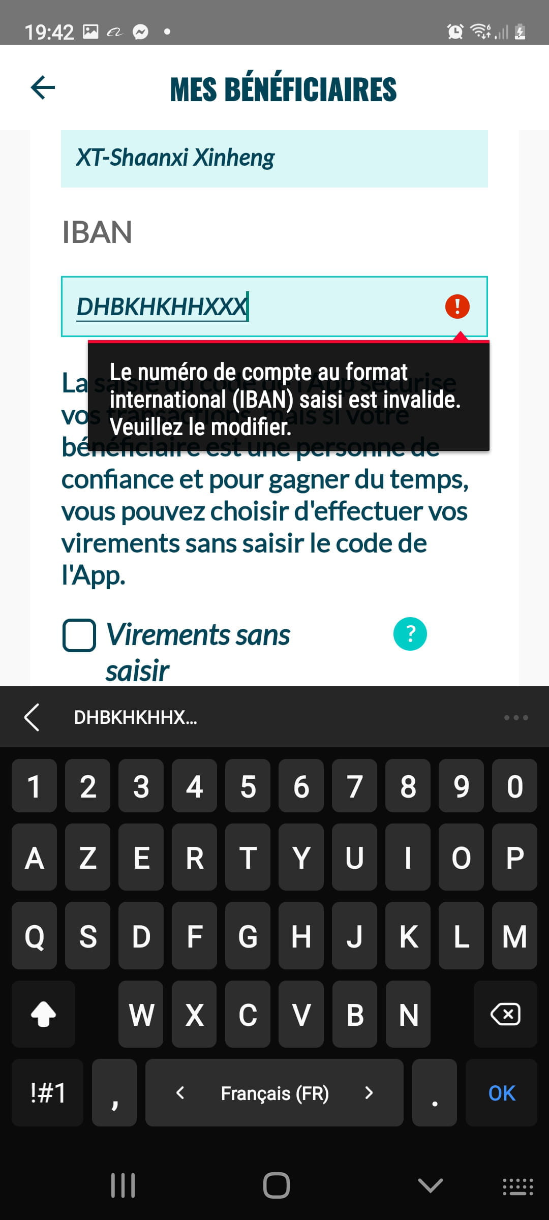 Recherche Code Iban