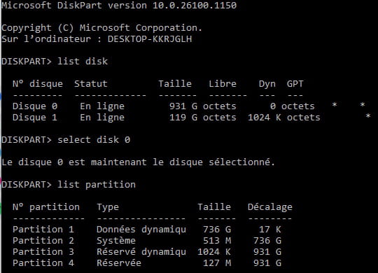 Récupérer un DD SSD avec 1 seule partition au lieu de 3