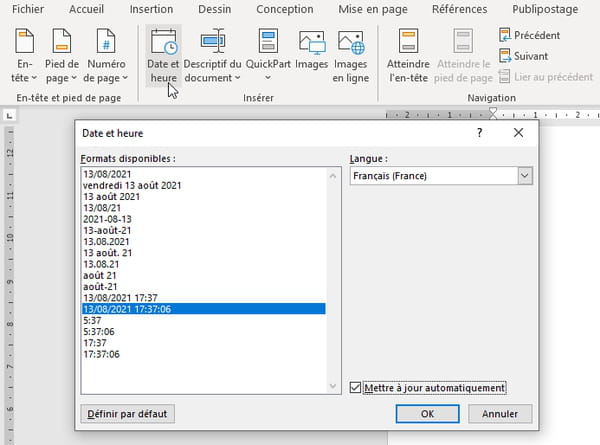 Numéroter des pages avec Word