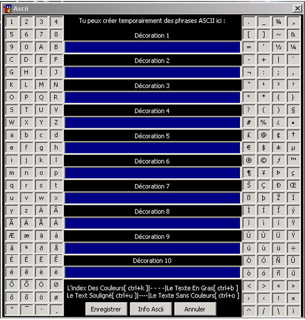 IRC Ascii CodeS SourceS